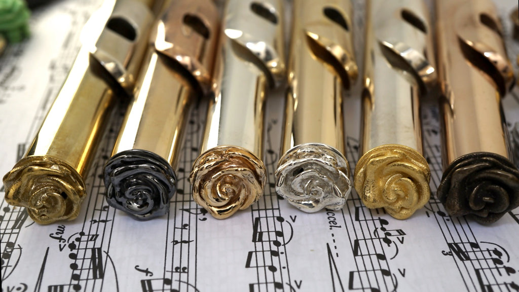 Rose Crown for concert flutes in Silver, Bronze and Steel – Flute Gadgets