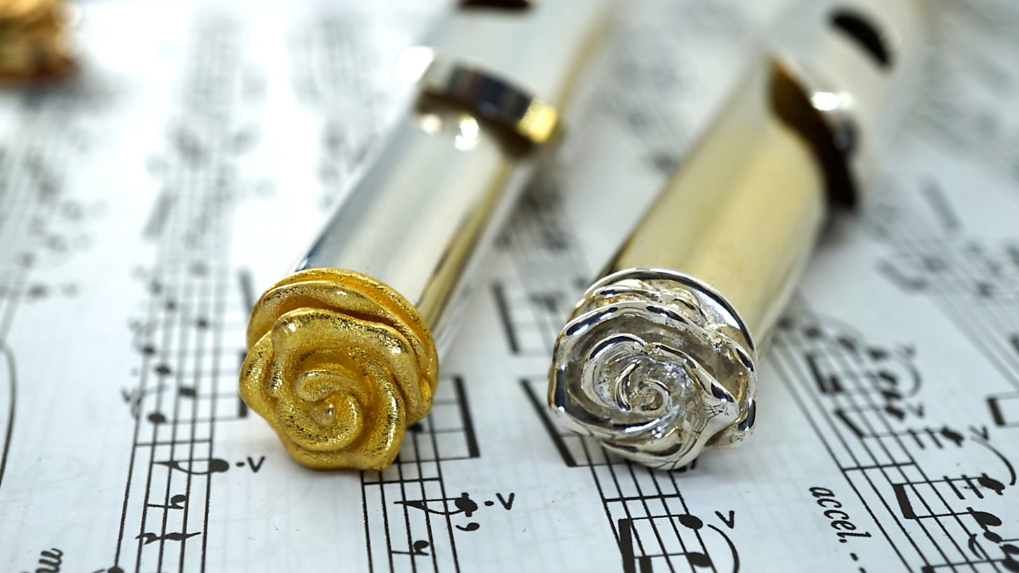 Rose Crown for concert flutes in Silver, Bronze and Steel – Flute Gadgets